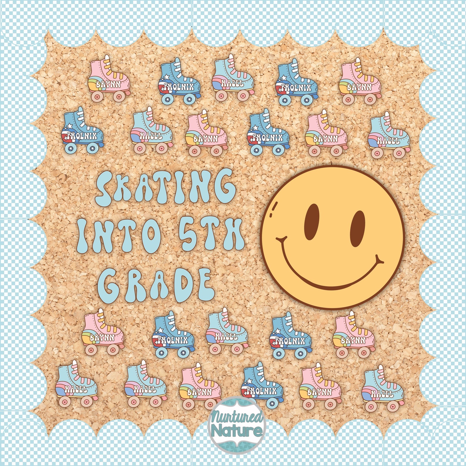 Printable Bulletin Board Border, Retro Classroom Decor, Retro Roller ...