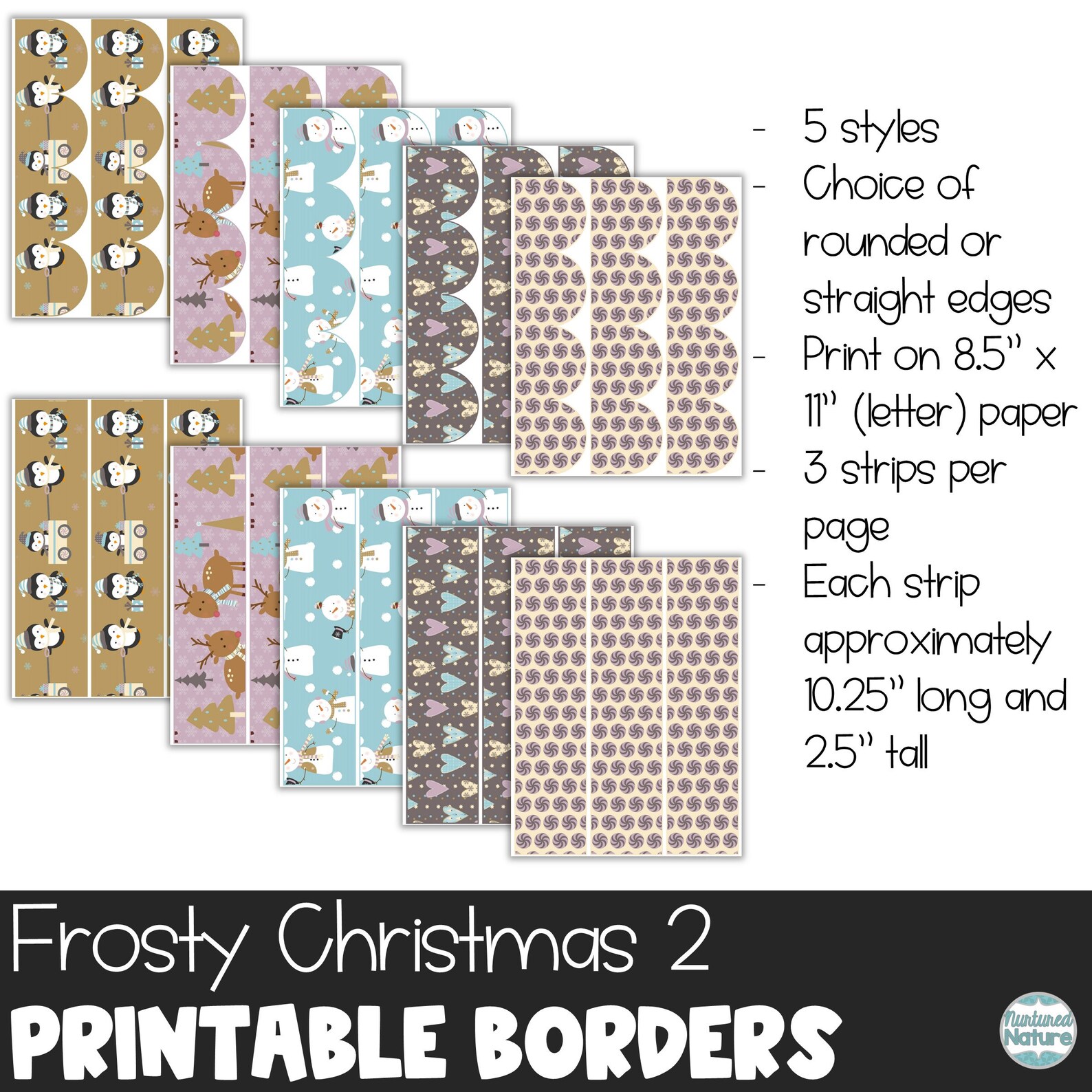 Christmas Bulletin Board Border, Penguin Printable, December Bulletin ...