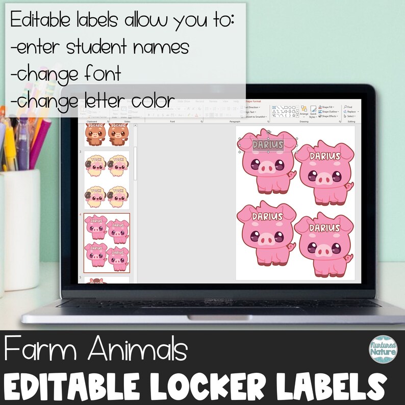 Editable Name Tags for School, Farm Animal Printables, Cubby Tags ...
