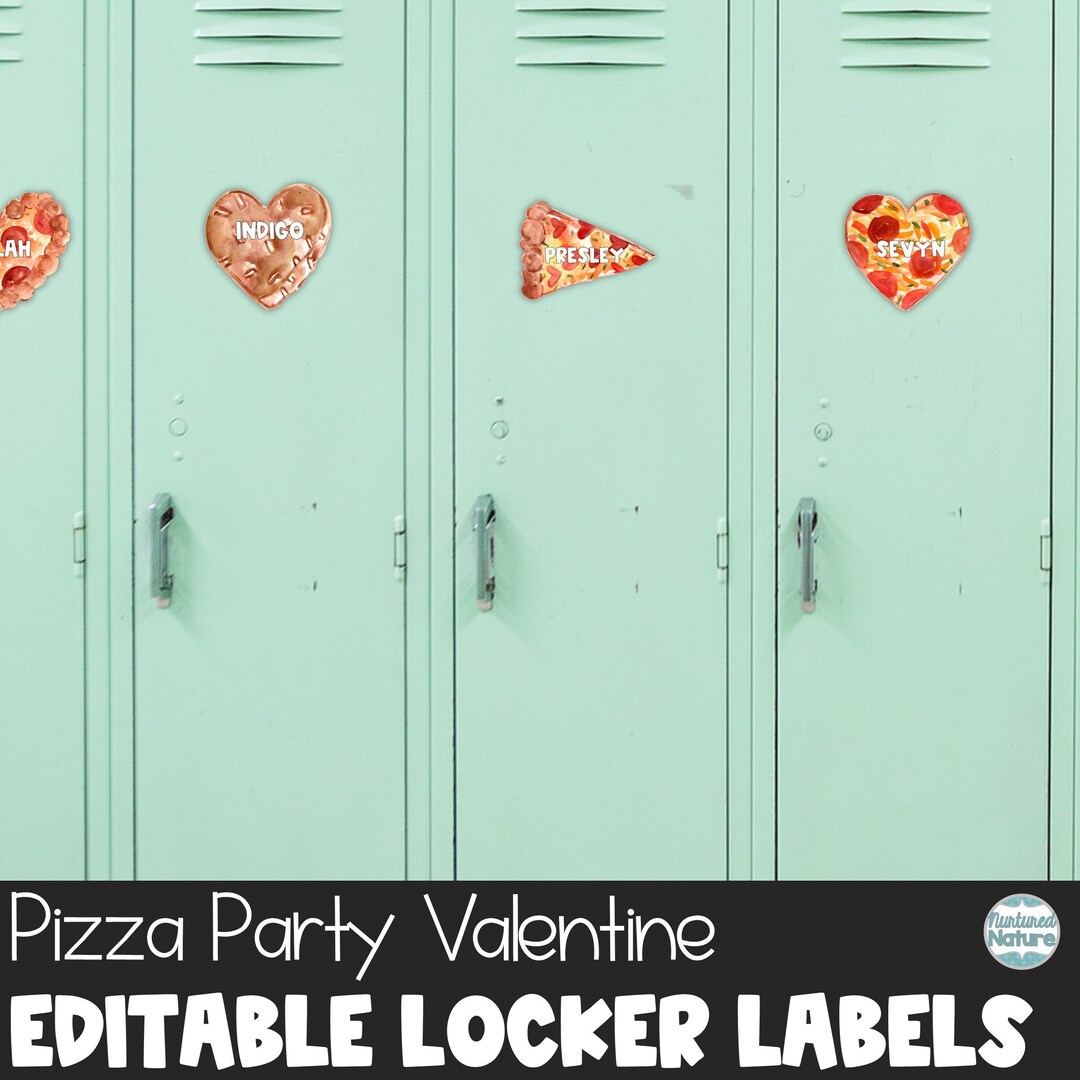 Cubby Tags, Pizza Party Decorations, Locker Label Set, Pizza Party ...