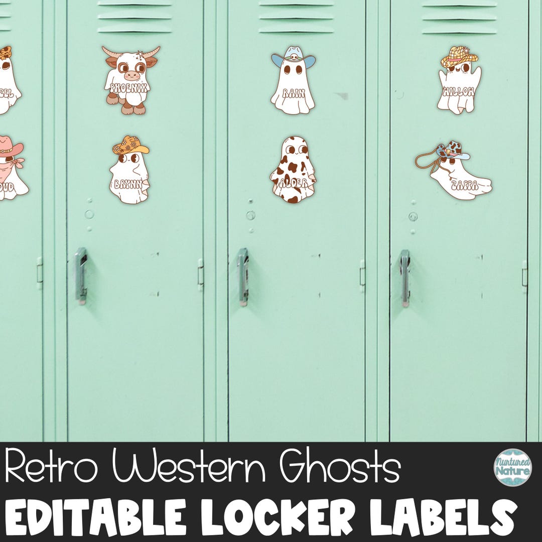 Western Ghost Name Tags for School, Western Halloween Decor, Editable ...