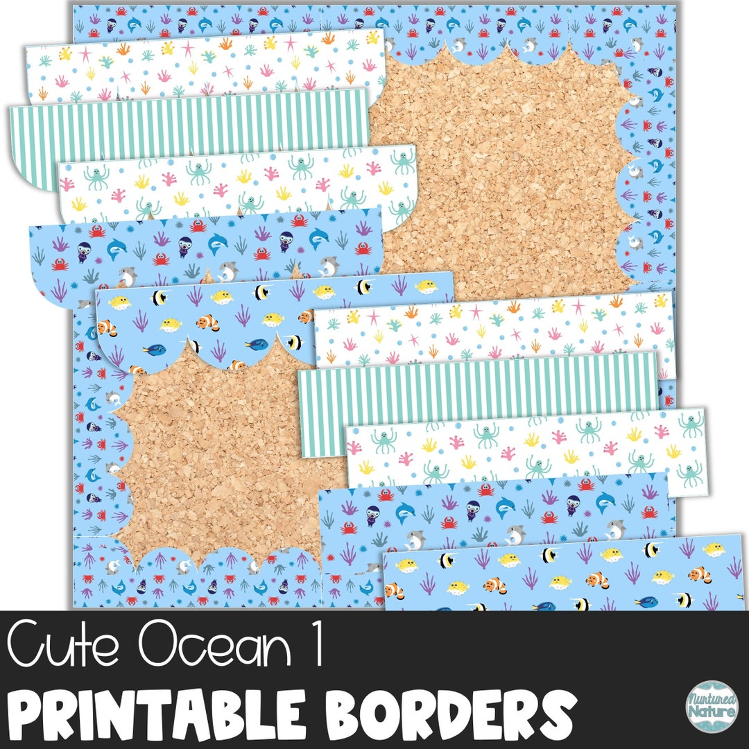 Printable Bulletin Board Border, Ocean Theme Classroom Decor, Under the ...