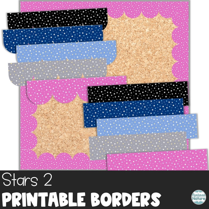Printable Bulletin Board Border, Space Theme Classroom Decor, Star ...
