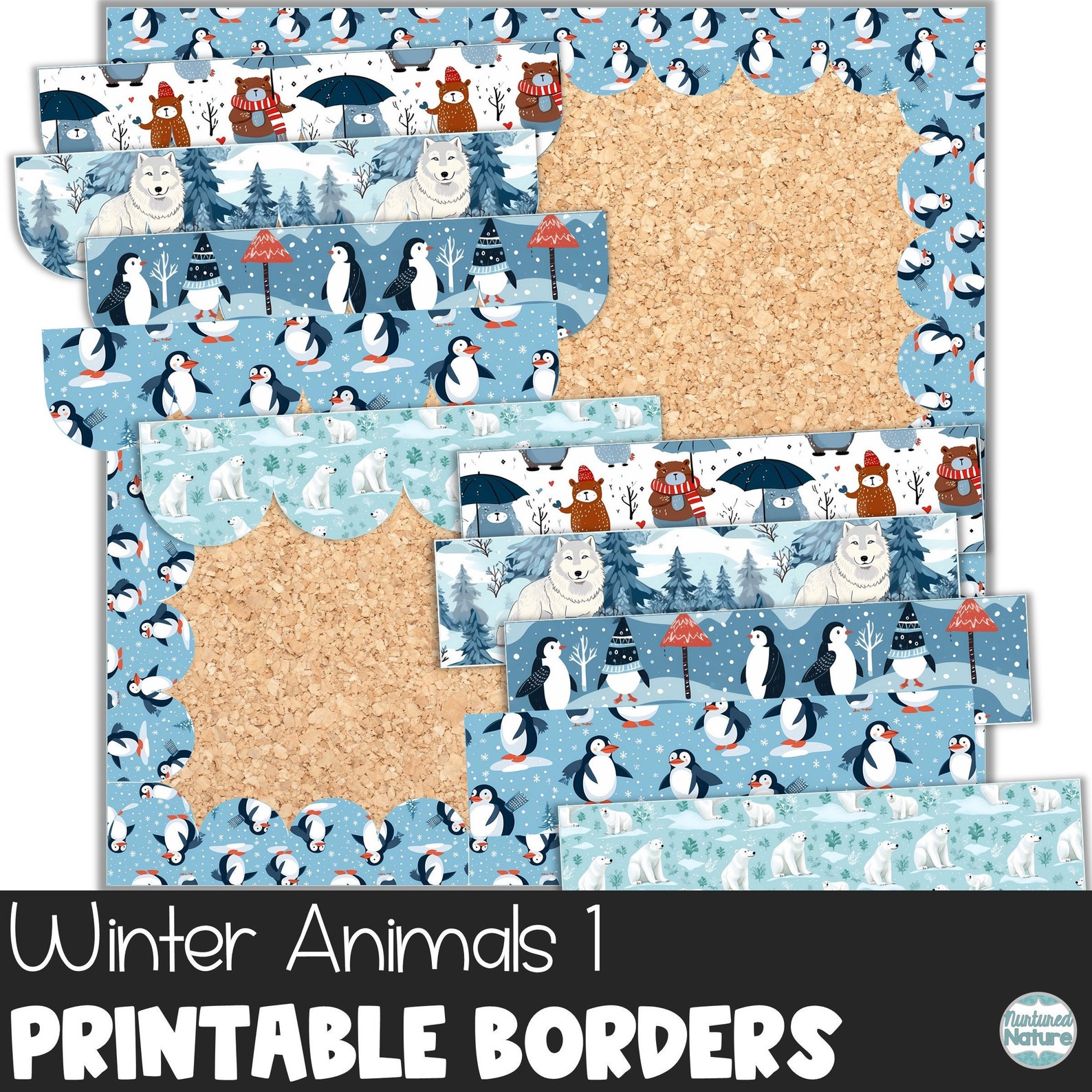 Winter Bulletin Board Border, Arctic Animals, January Bulletin Board ...