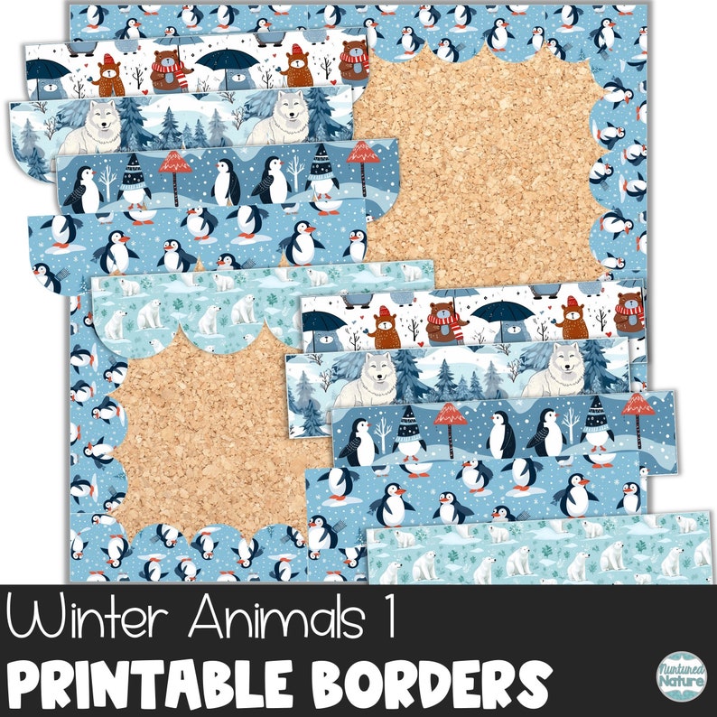 Winter Bulletin Board Border, Arctic Animals, January Bulletin Board ...