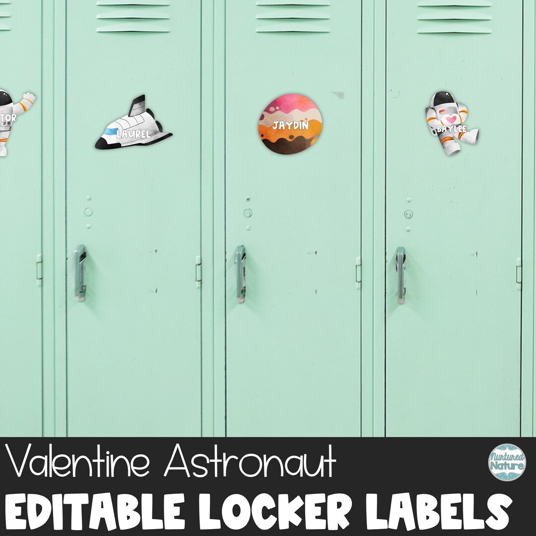 Cubby Labels, Space Theme Decorations, Locker Label Set, Astronaut ...