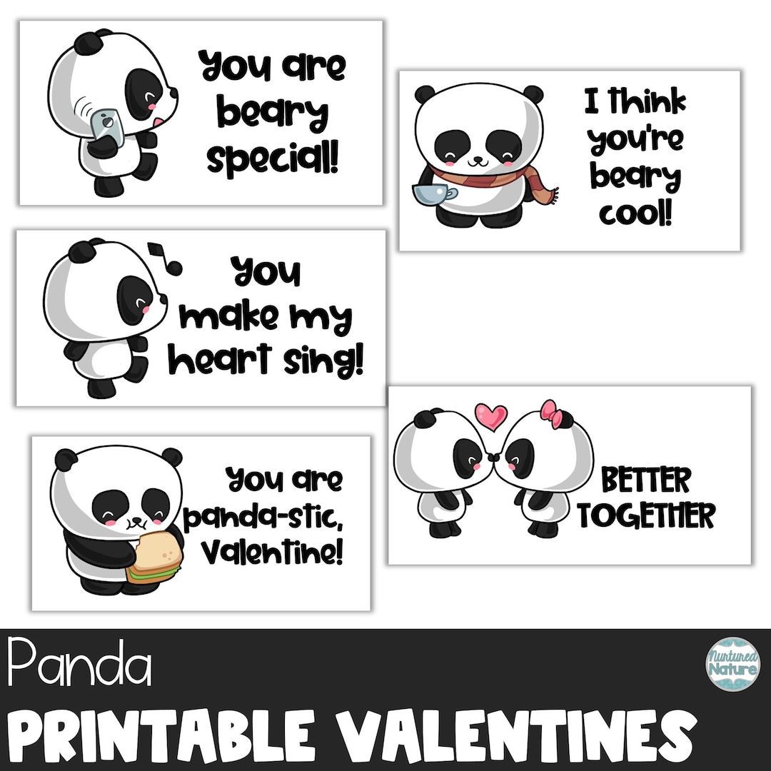 Panda Valentines, Panda Valentine’s Day Cards, Valentines Day Cards for ...