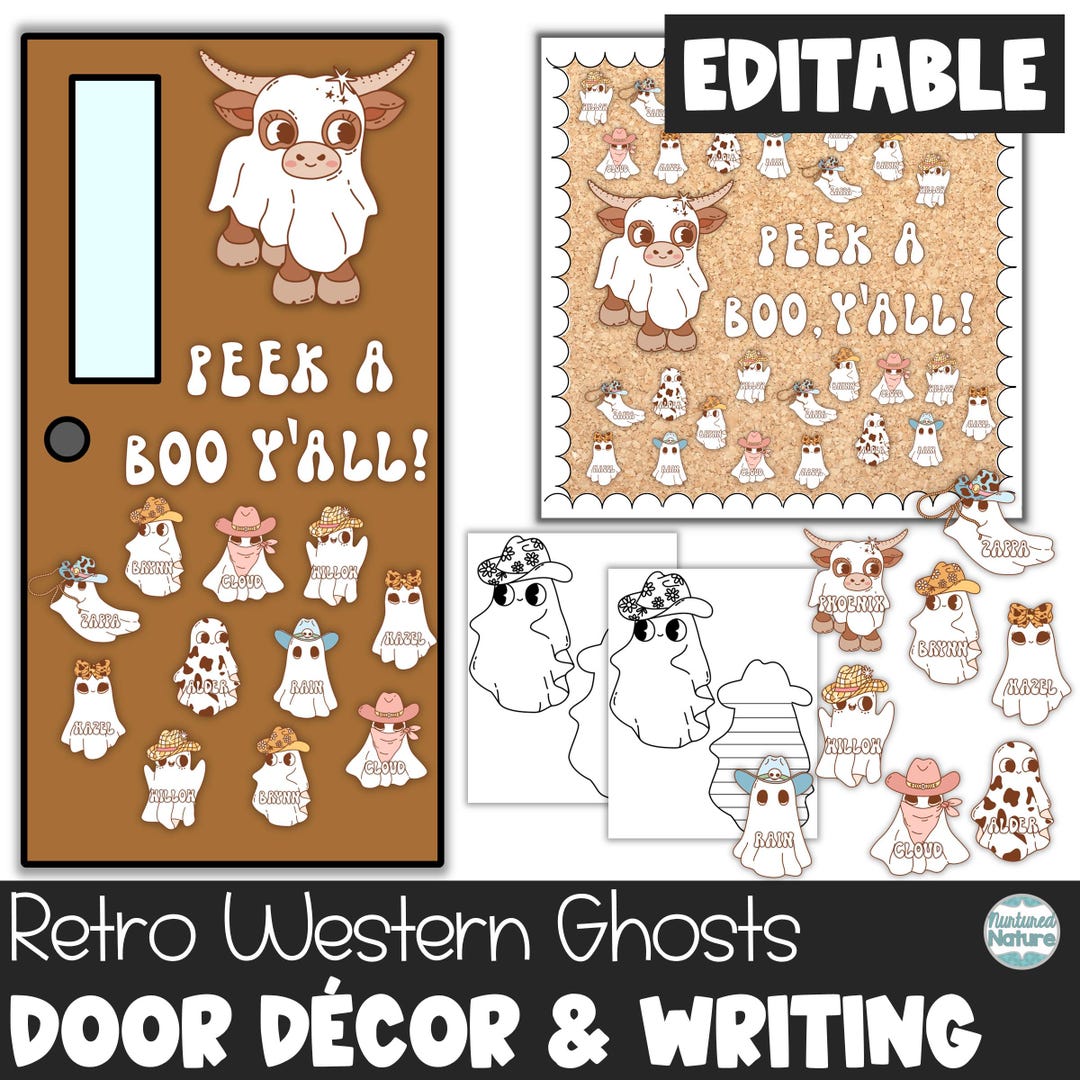 Western Halloween Decor, Retro Halloween Bulletin Board Kit, Western ...