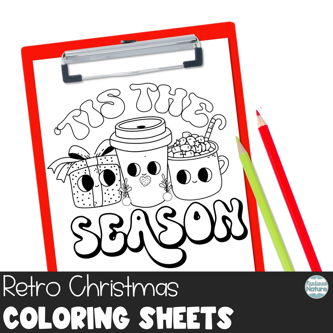 Christmas Coloring Pages for Kids, Retro Coloring Pages Printable ...