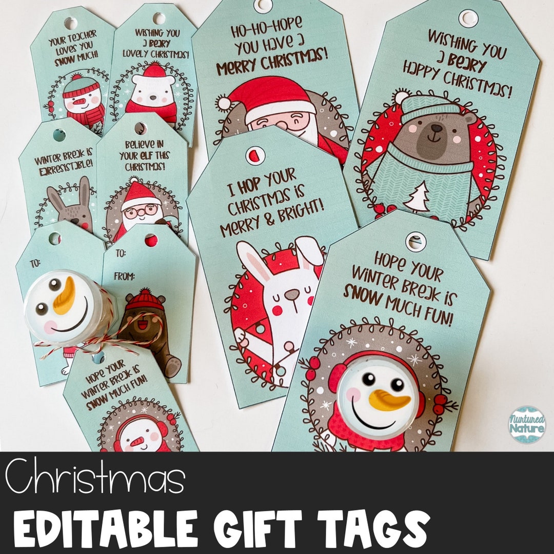 Editable Gift Tags Christmas Gift Tags Printable Kids, Christmas Gift ...
