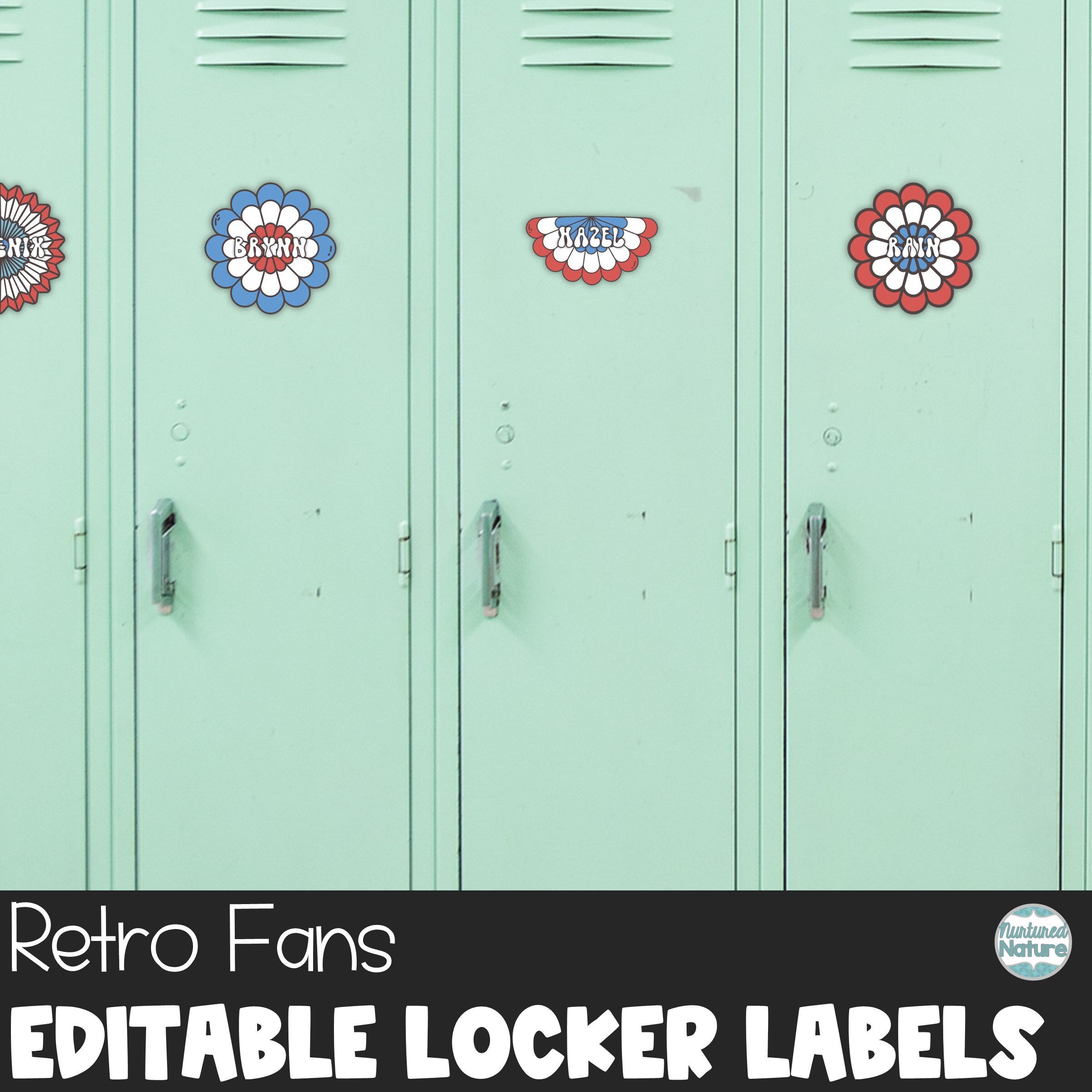 Editable Name Tags for School, Retro Classroom Decor, Cubby Tags, Paper ...