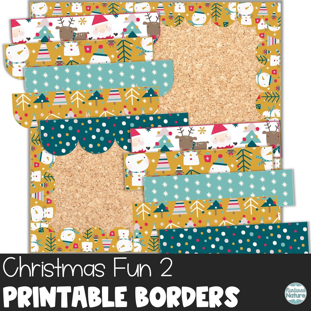 Christmas Bulletin Board Border, Santa Printable, December Bulletin ...