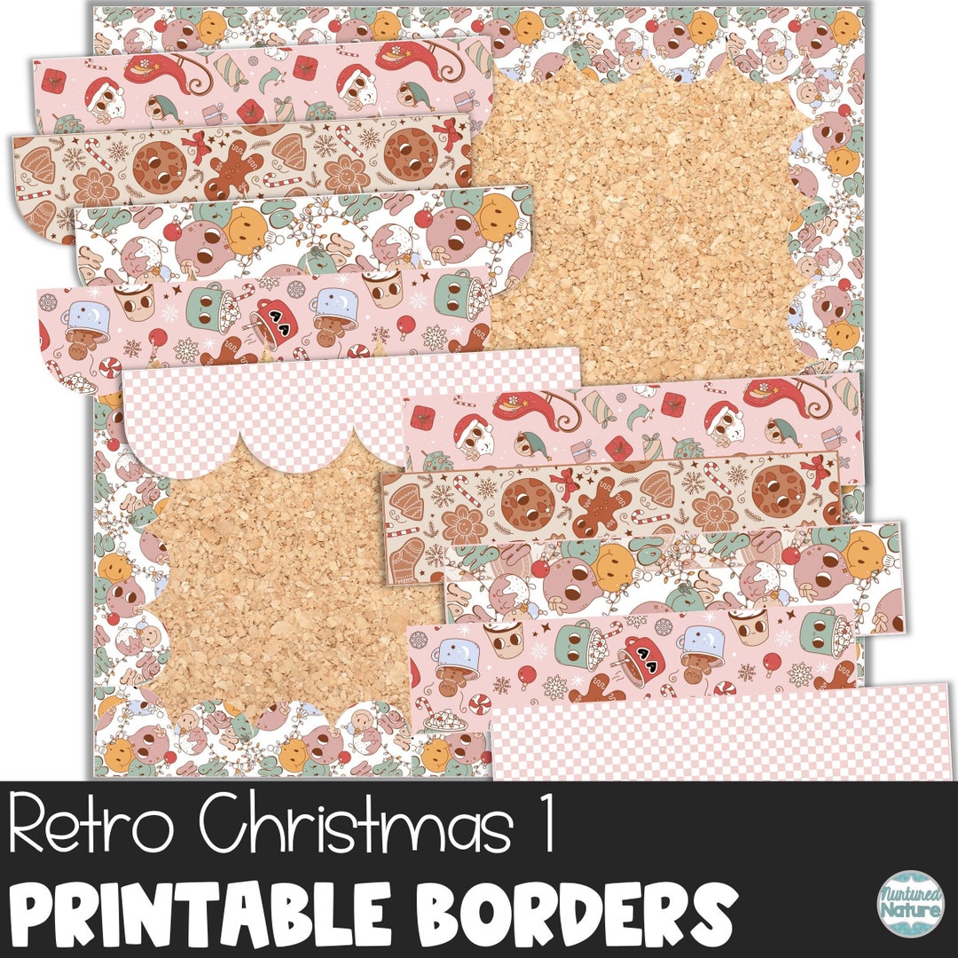 Christmas Bulletin Board Border, Retro Bulletin Board, Christmas ...