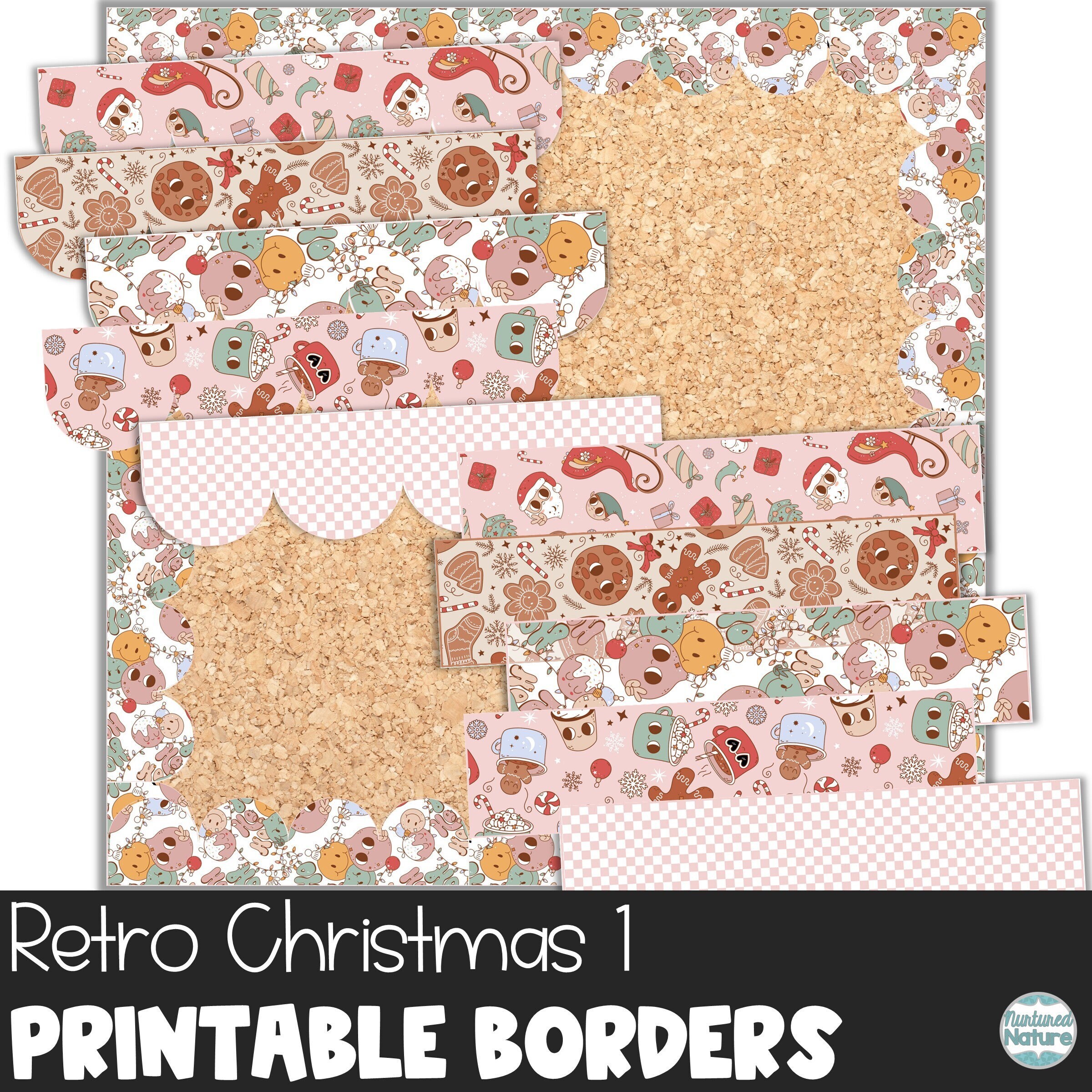Christmas Bulletin Board Border, Retro Bulletin Board, Christmas ...