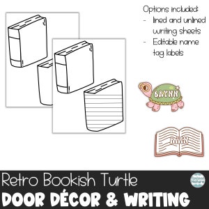 Back to School Classroom Decor, Retro Turtle, Reading Classroom Door ...