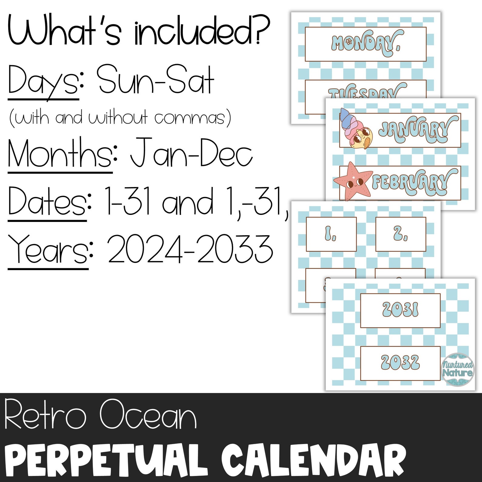 Editable Calendar, Classroom Flip Calendar Set, Ocean Theme Classroom ...