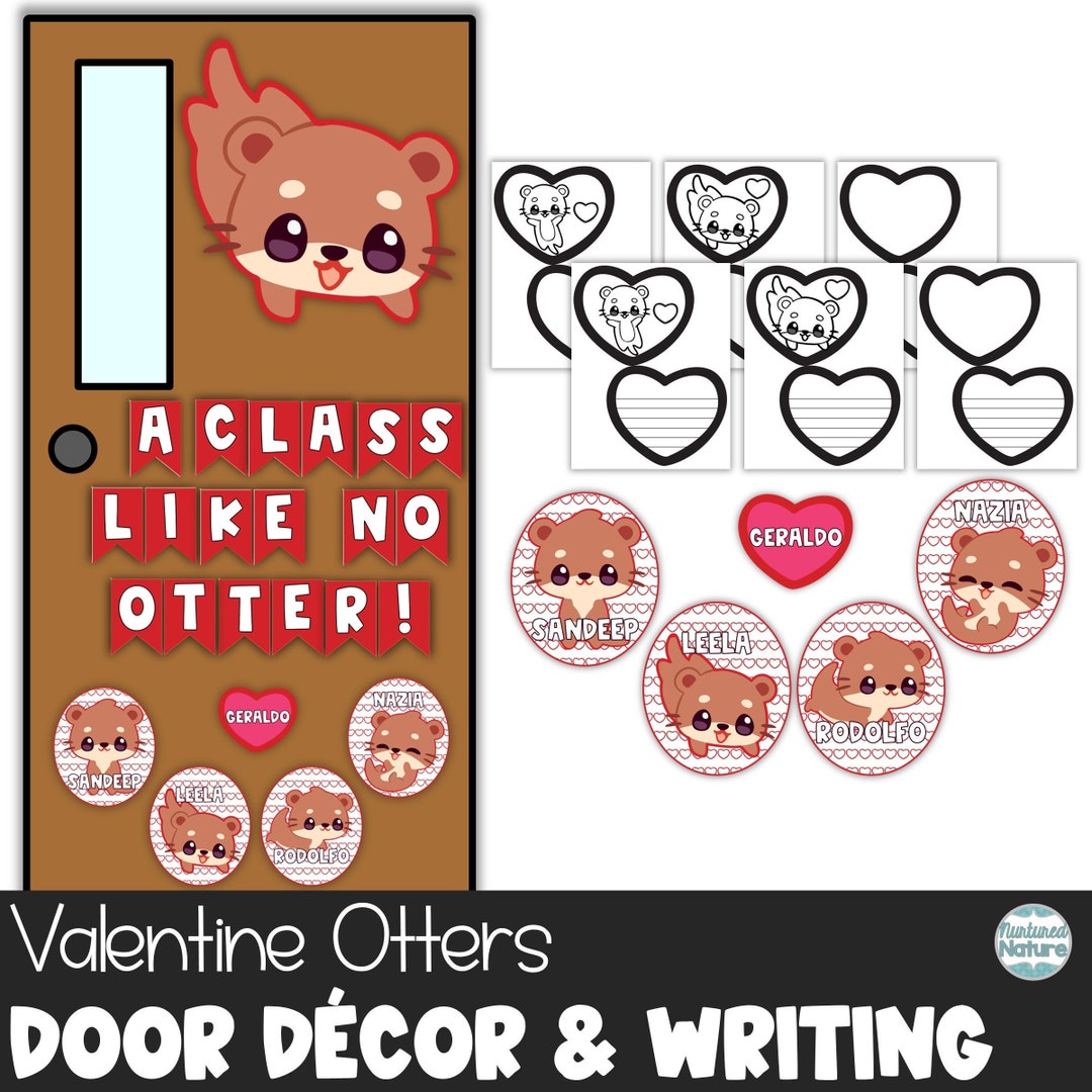 Valentine’s Day Decor Printable, Otter Decorations, Party Decorations ...