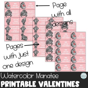Manatee Valentine Cards, Manatee Valentines Day Cards, Manatee Gift for ...