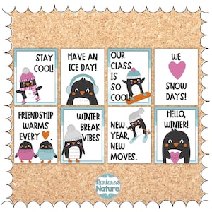 Penguin Winter Posters for Bulletin Board - Printable Classroom Decor ...