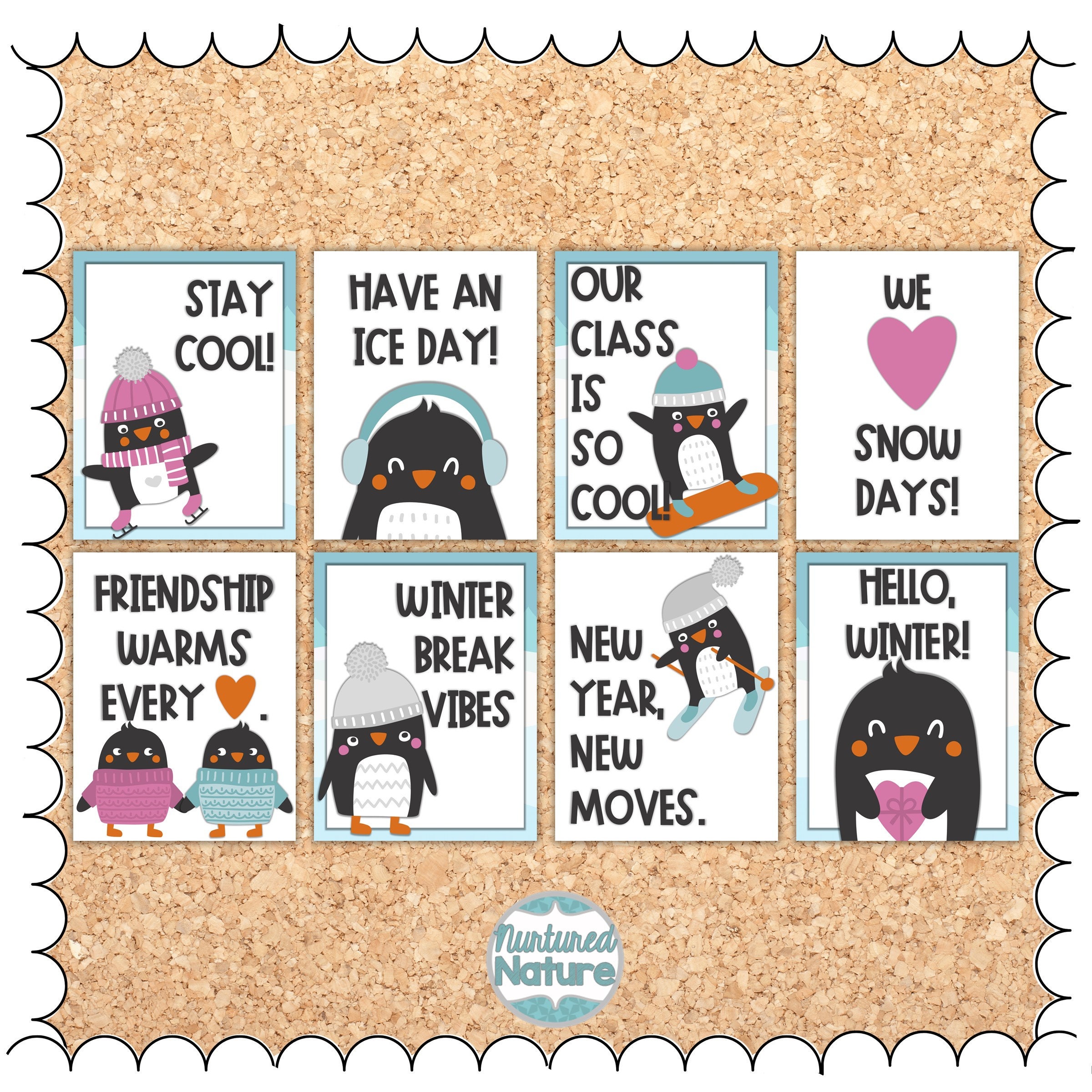 Penguin Winter Posters for Bulletin Board - Printable Classroom Decor ...
