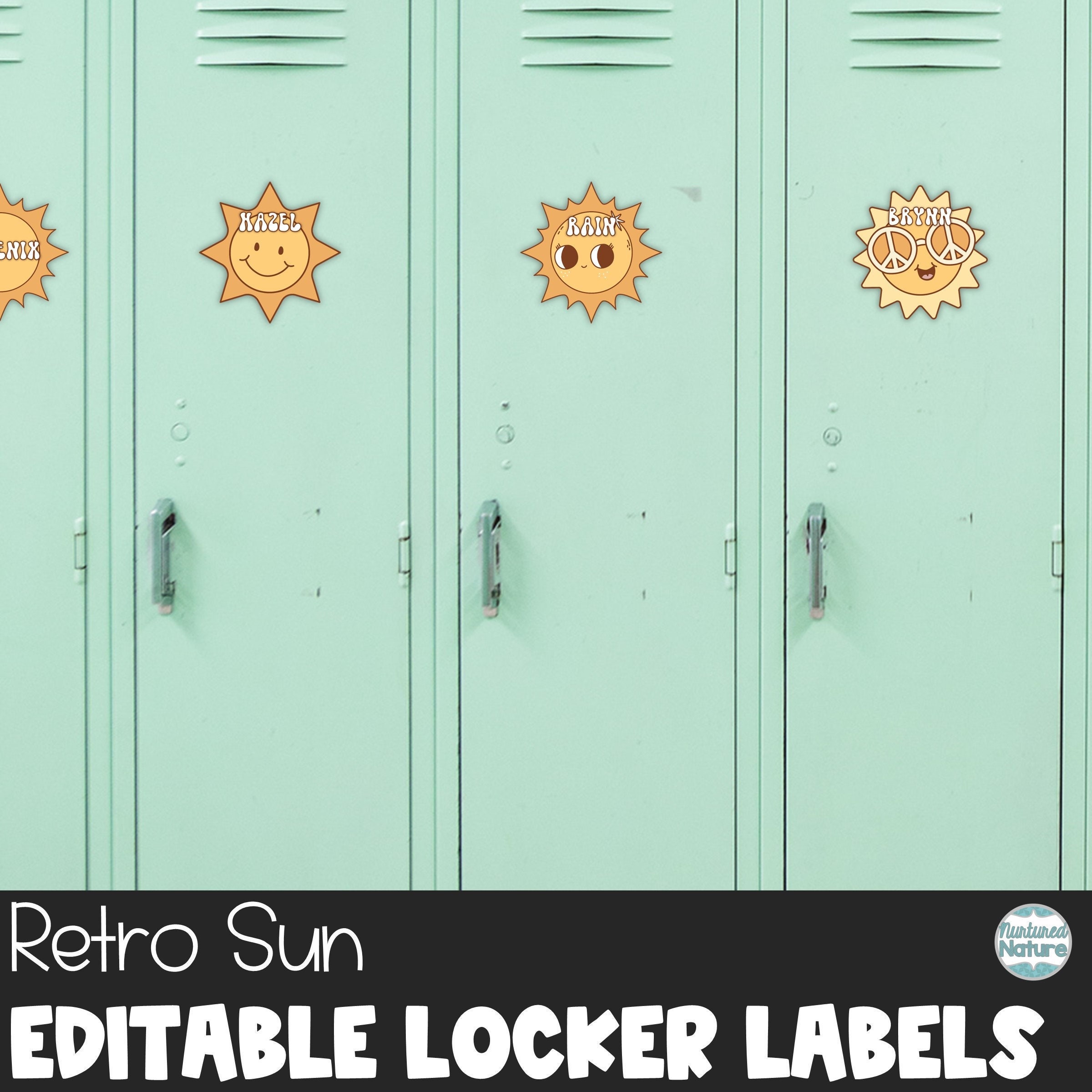 Editable Name Tags for School Retro Summer Cubby Tags - Etsy