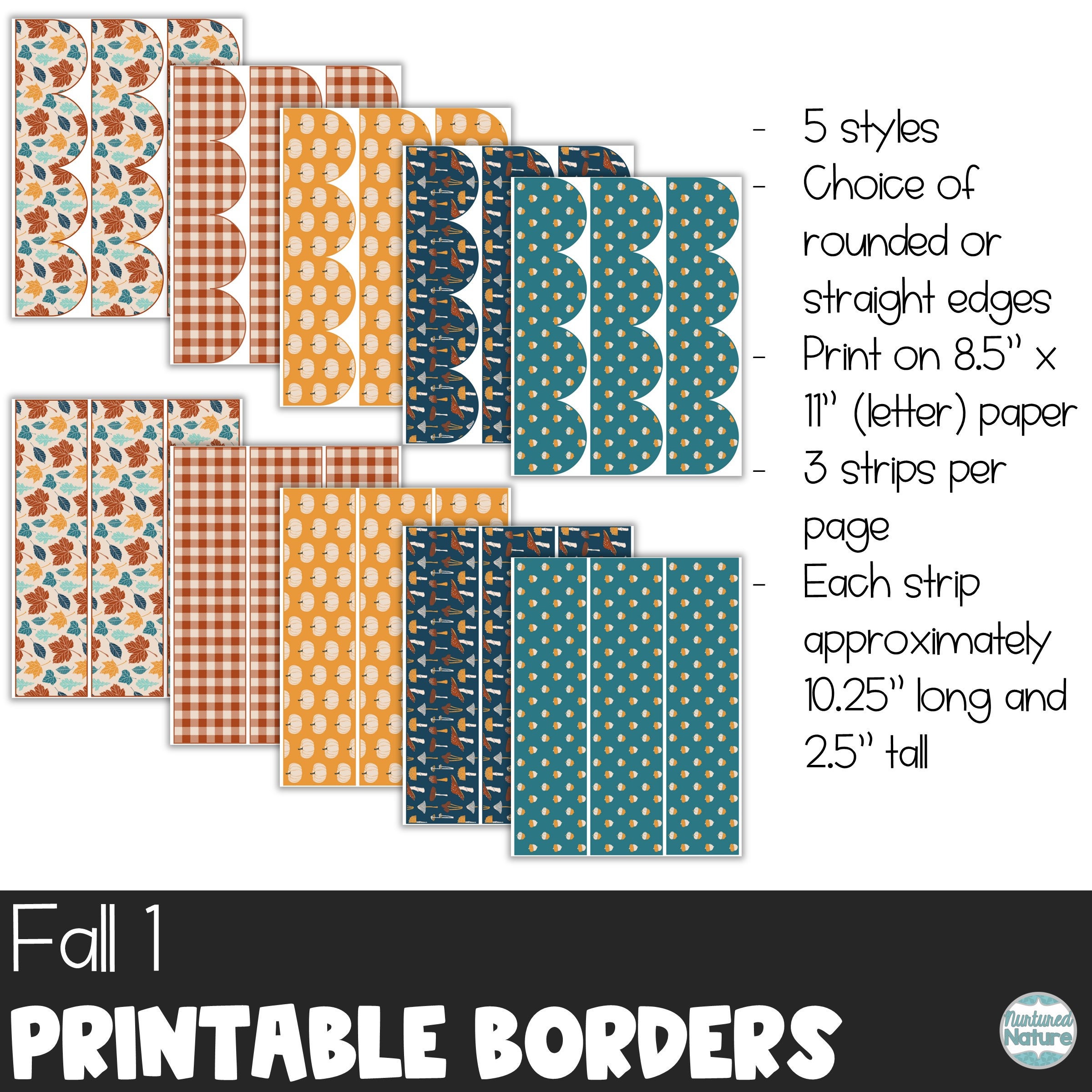 Printable Bulletin Board Border, Fall Classroom Decor, Thanksgiving ...