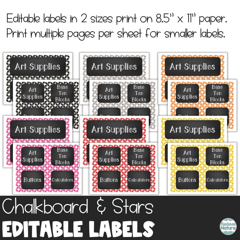 Classroom Labels Editable, Rainbow Classroom Decor, Chalkboard Template ...