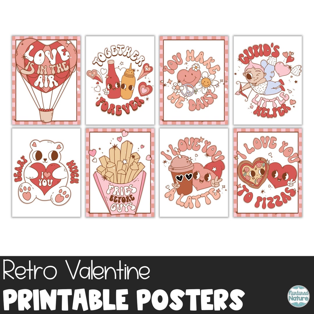 Valentine’s Day Bulletin Board Kit, Retro Poster Digital Download ...