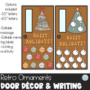 Christmas Classroom Door Decoration, Holiday Bulletin Board, Retro ...