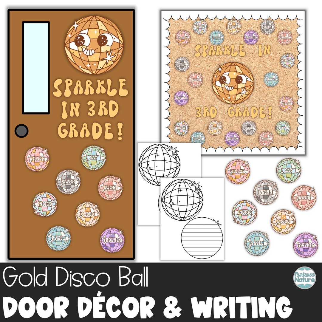 Retro Back to School Bulletin Board, Disco Classroom Decor Bundle ...