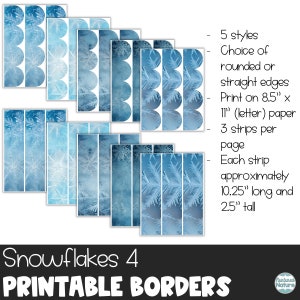 Winter Bulletin Board Border, Snowflake Print, January Bulletin Board ...