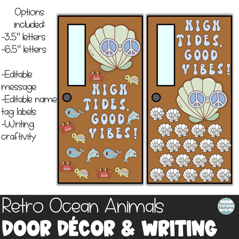 Ocean Animals Decor, Retro Classroom Decor, Summer Classroom Door, End ...