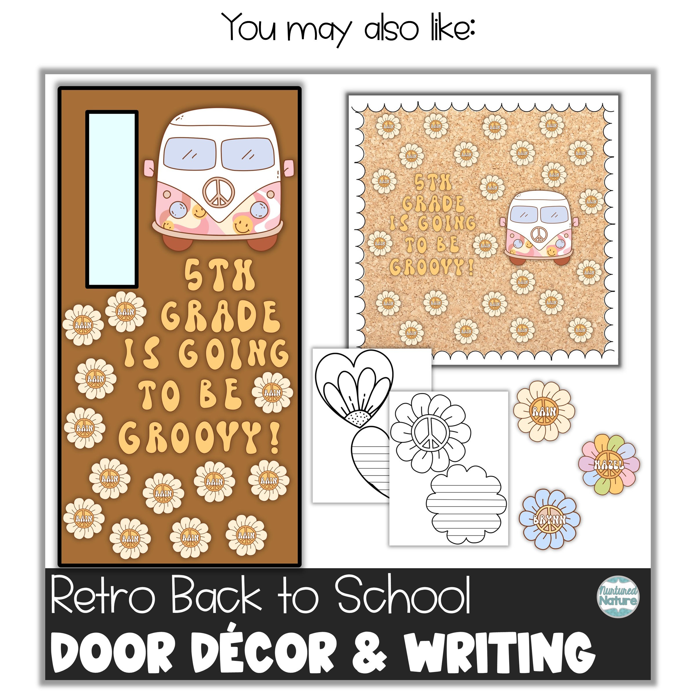Classroom Name Tags, Back to School Classroom Decor, Retro Name Plate ...