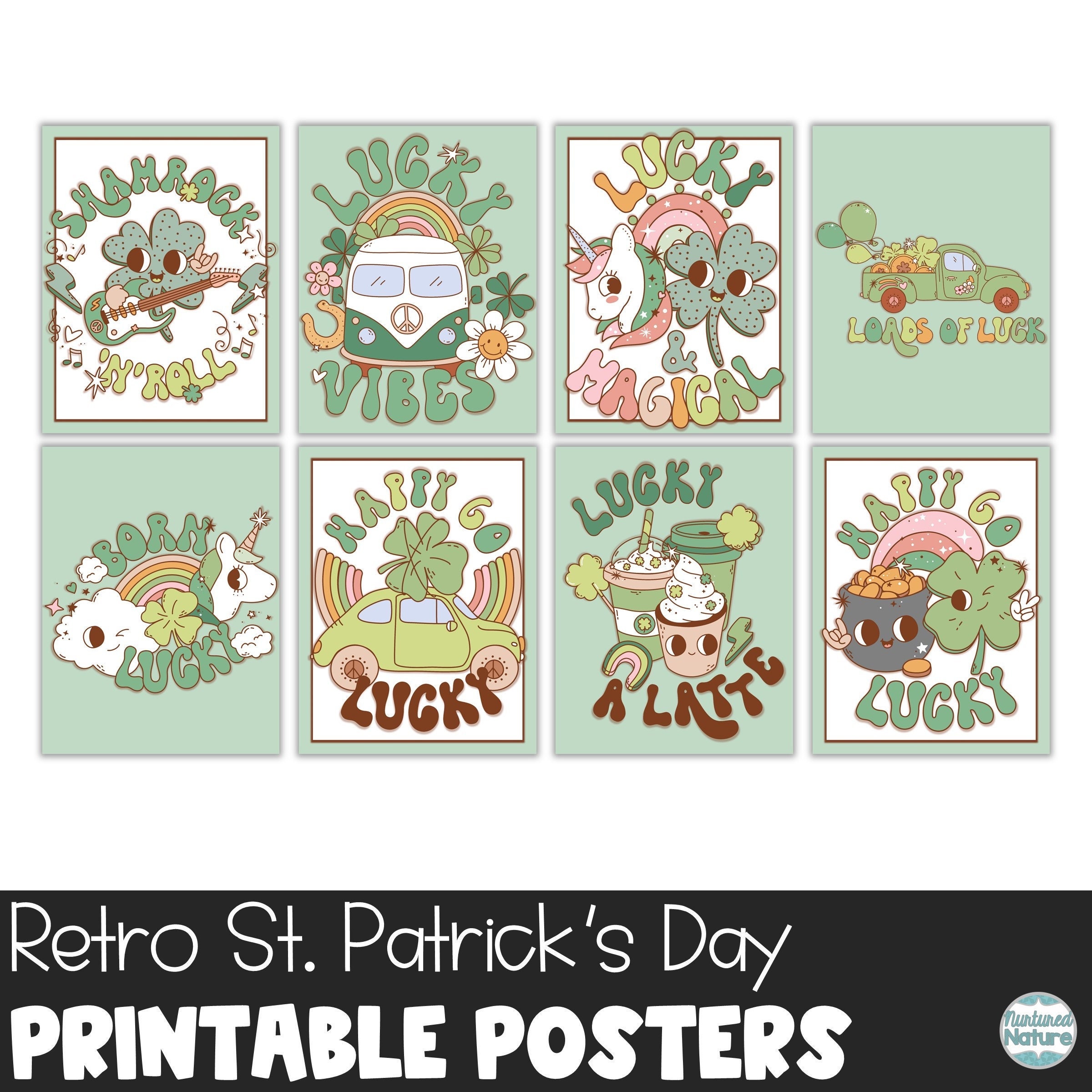 St. Patricks Day Bulletin Board Kit Retro Poster Digital - Etsy