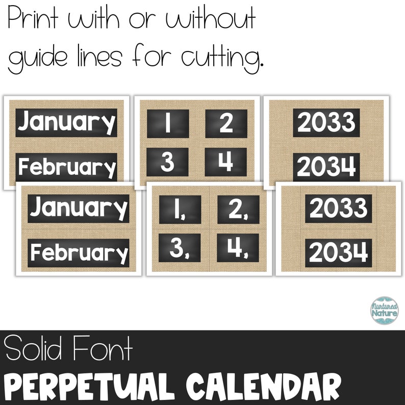2025 Flip Calendar Classroom, 2025 Printable Perpetual Calendar, 2025 ...