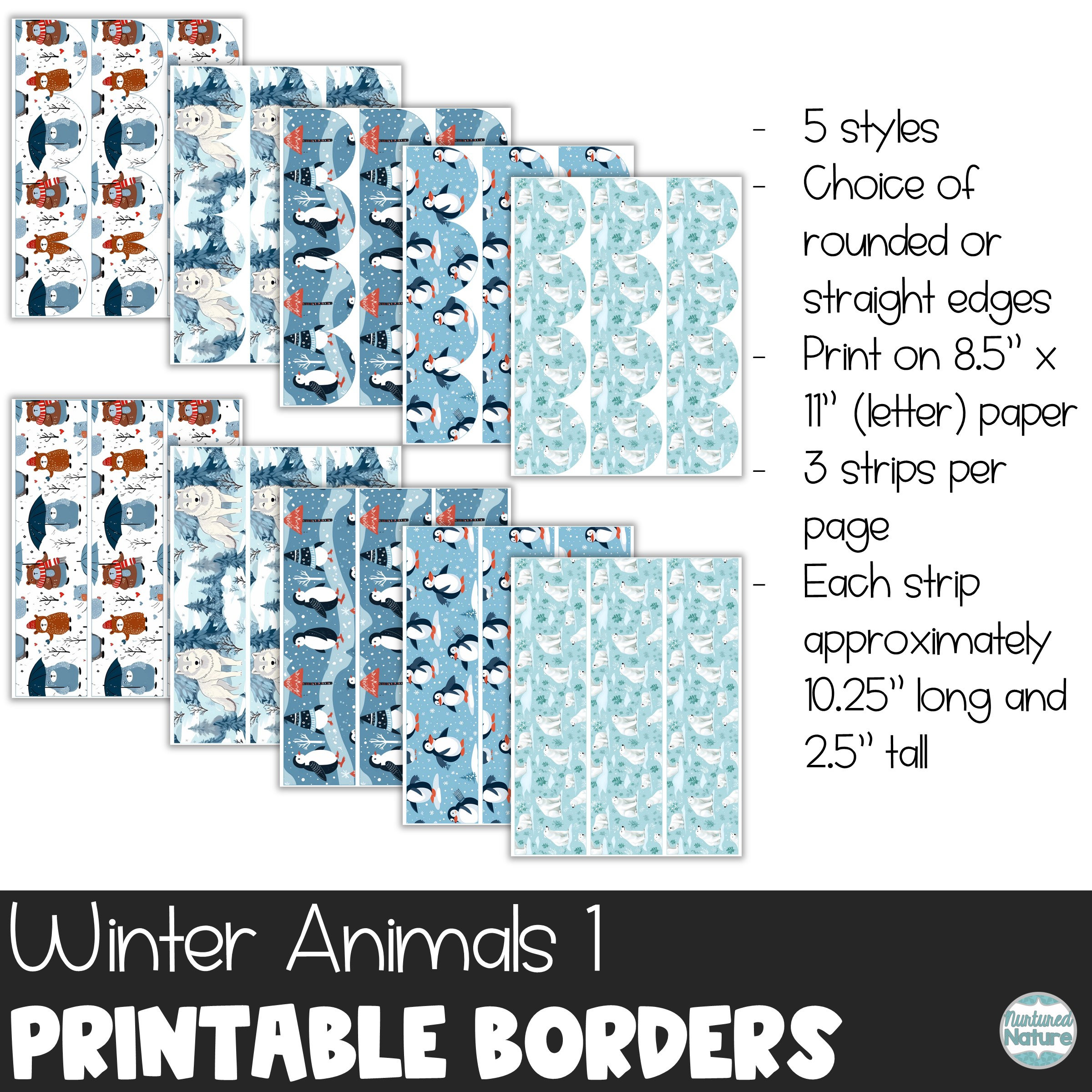 Winter Bulletin Board Border, Arctic Animals, January Bulletin Board ...