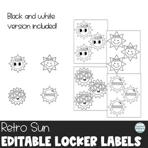 Editable Name Tags for School, Retro Summer, Cubby Tags, Editable ...