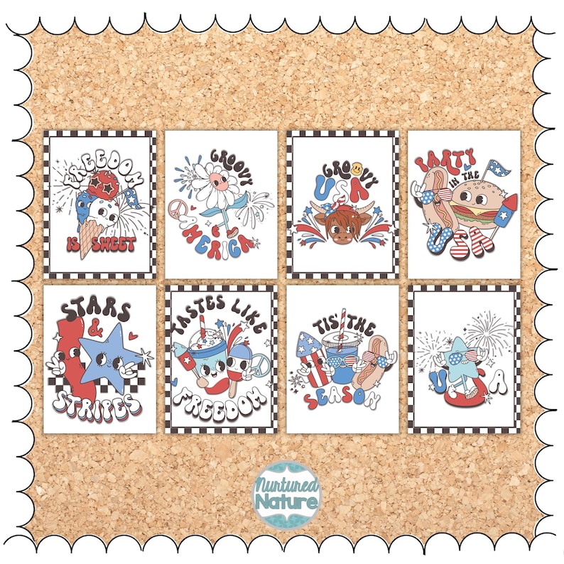 4th of July Bulletin Board, Retro Classroom Decor, 4th of July ...