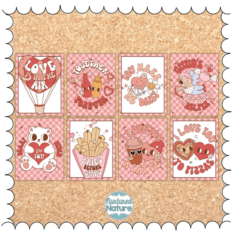 Valentines Day Bulletin Board Kit Retro Poster Digital - Etsy