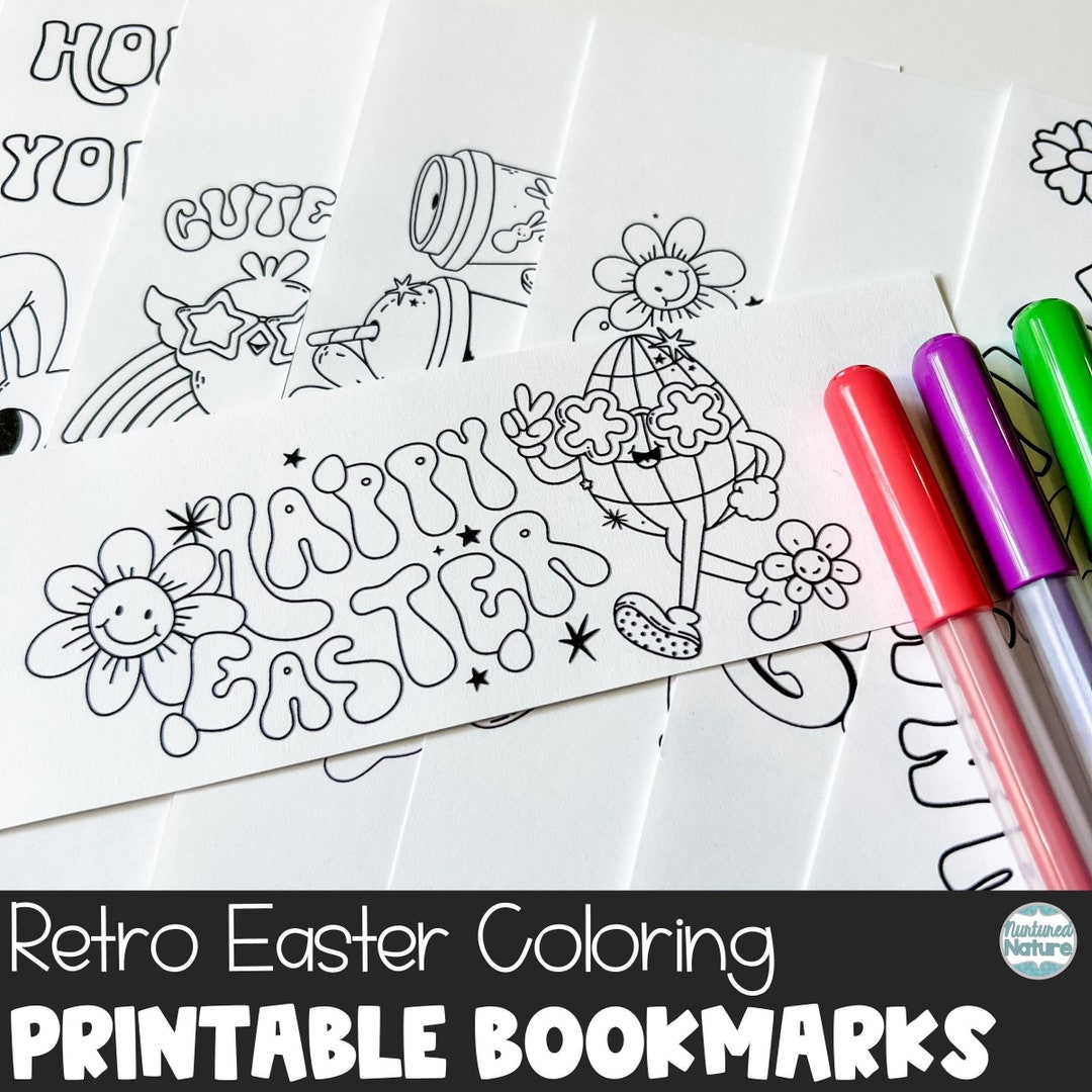 Easter Coloring Page Bookmarks for Kids, Printable Bookmarks for ...