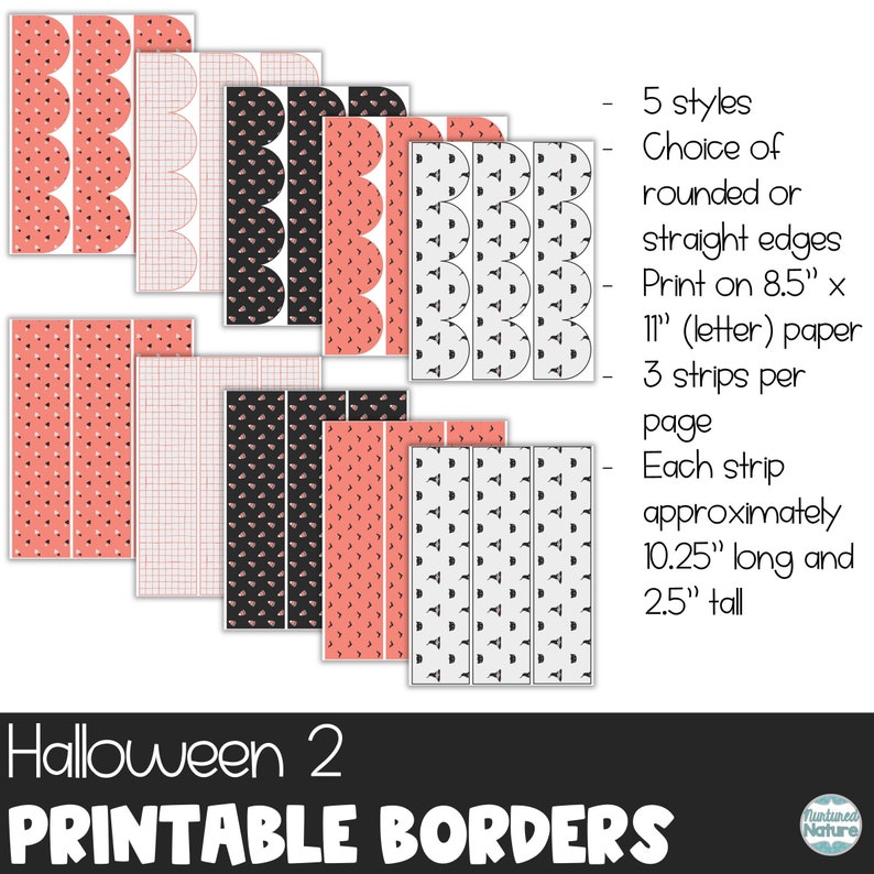 Printable Bulletin Board Borders Halloween Classroom Decor - Etsy