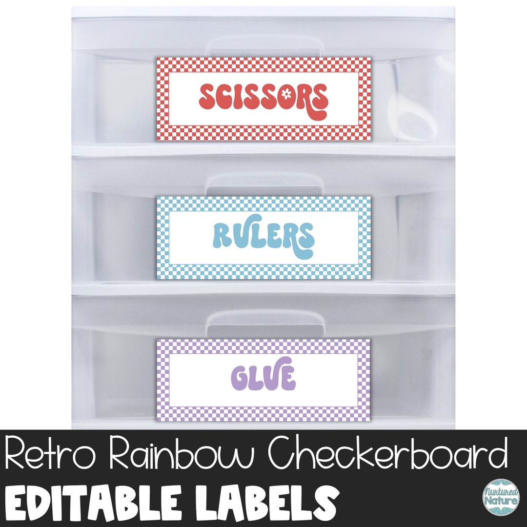 Classroom Labels Editable, Retro Classroom Decor, Rainbow Classroom ...