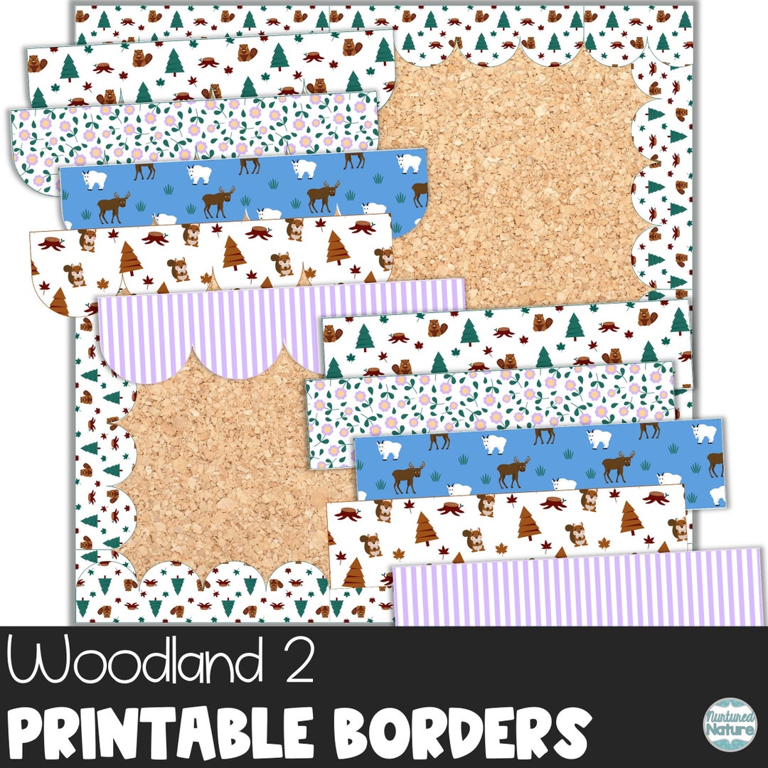 Printable Bulletin Board Border, Woodland Theme Classroom Decor, Beaver ...