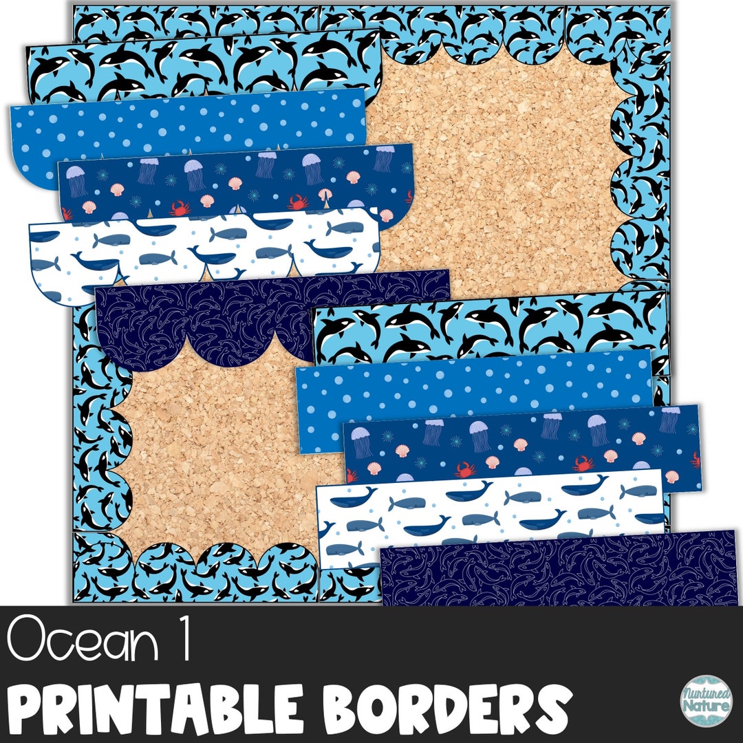 Printable Bulletin Board Border, Ocean Theme Classroom Decor, Orca ...