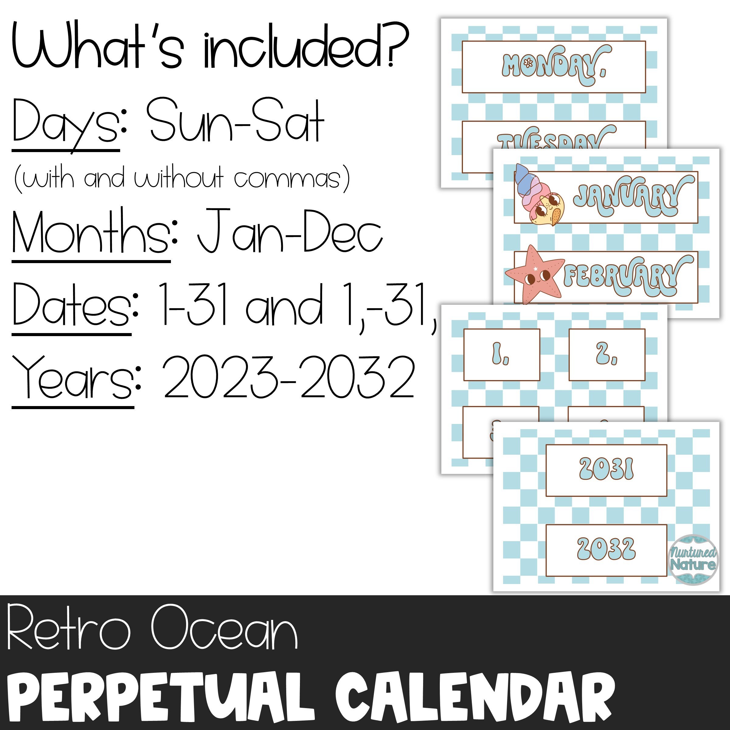 Editable Calendar Classroom Flip Calendar Set Ocean Theme - Etsy