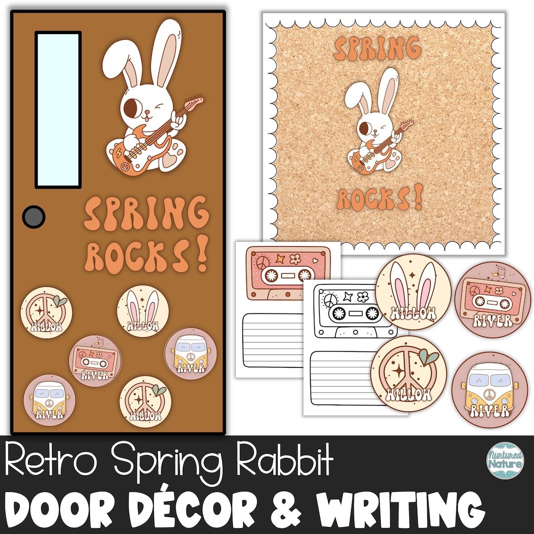 Easter Door Decor for Classroom, Retro Classroom Decor Bundle, Easter ...