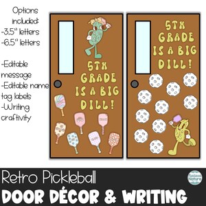 Retro Pickleball Bulletin Board Kit, Pickle Character, Pickleball Theme ...