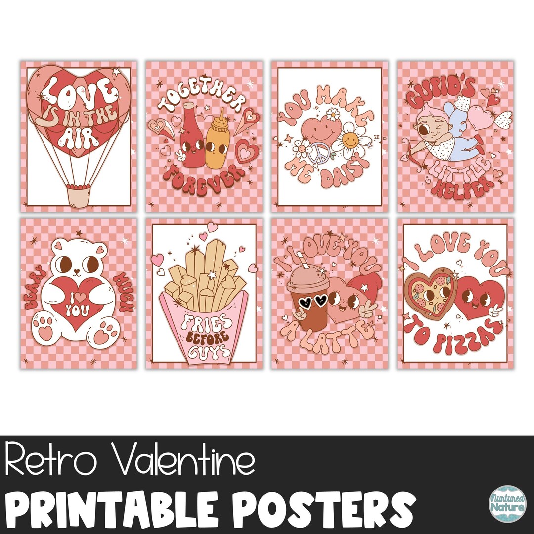 Valentines Day Bulletin Board Kit Retro Poster Digital - Etsy