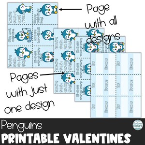 Penguin Valentine’s Day Cards, Valentines Day Cards for Kids Classrooms ...