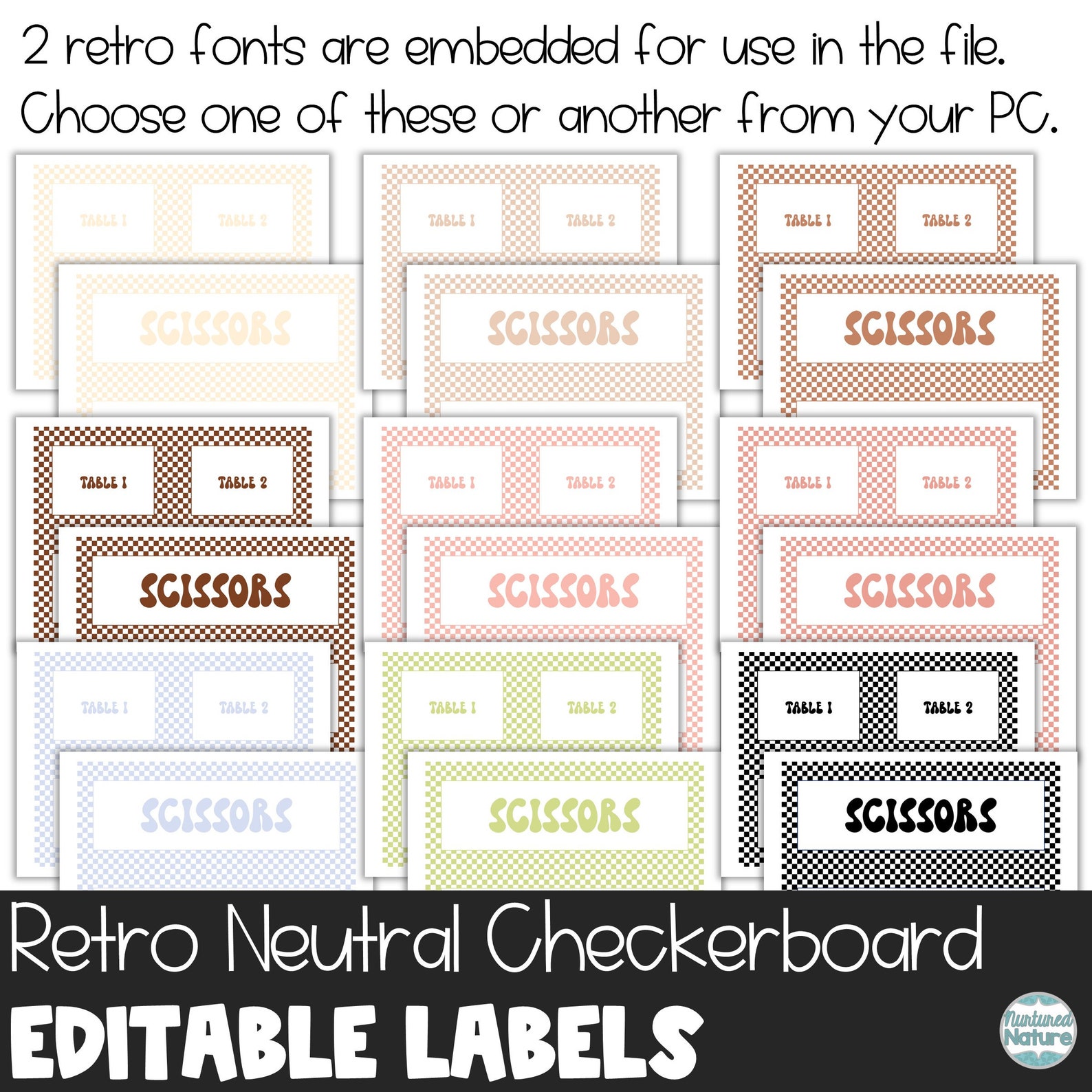 Classroom Labels Editable, Retro Classroom Decor, Neutral Classroom ...